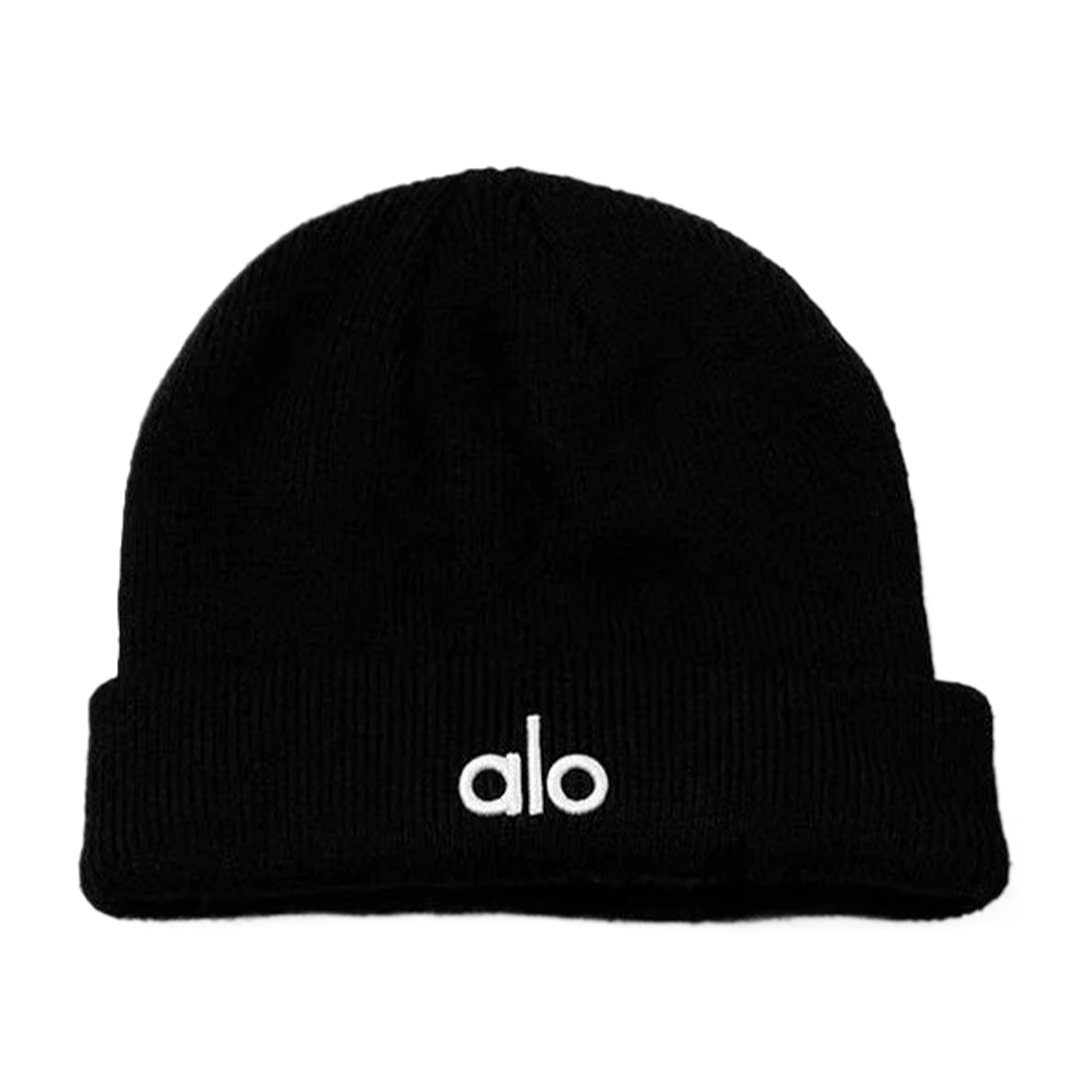 Buy Alo Yoga White Logo Black Notable Beanie | Coco Shoes Official ...