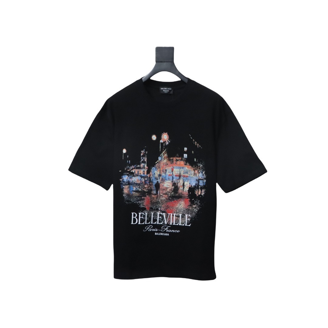 Buy Balenciaga Night Scene Print T-shirt Black | Coco Shoes Official ...