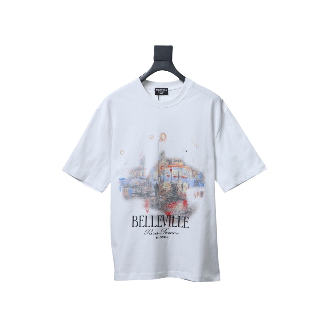 Buy Balenciaga Night Scene Print T-shirt White | Coco Shoes Official ...