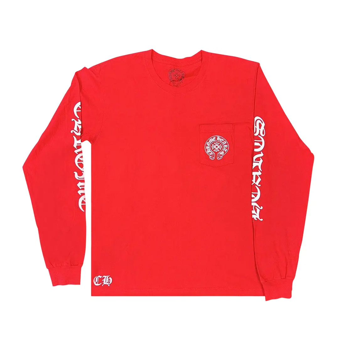 Buy Chrome Hearts Scroll Label Long-Sleeve 'Red' | Coco Shoes Official ...
