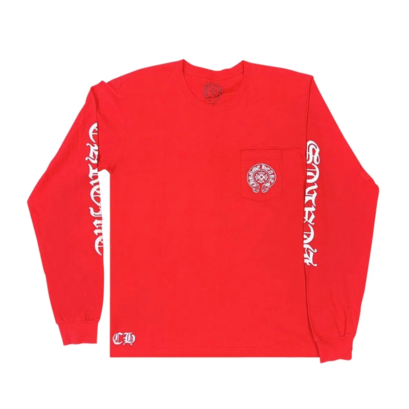 Buy Chrome Hearts Scroll Label Long-Sleeve 'Red' | Coco Shoes Official ...