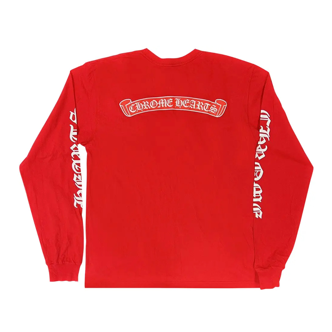 Buy Chrome Hearts Scroll Label Long-Sleeve 'Red' | Coco Shoes Official ...