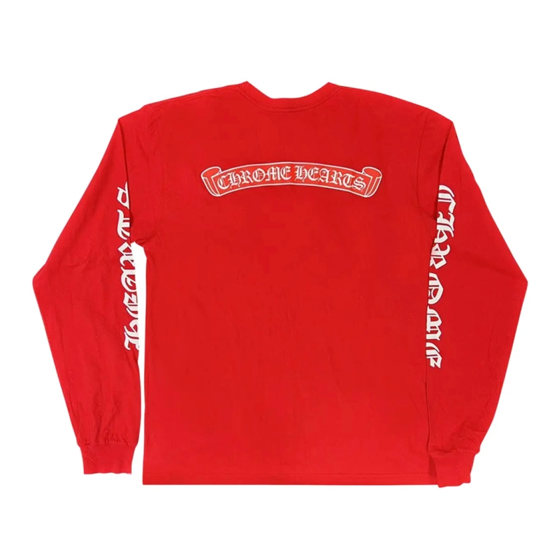 Buy Chrome Hearts Scroll Label Long-Sleeve 'Red' | Coco Shoes Official ...