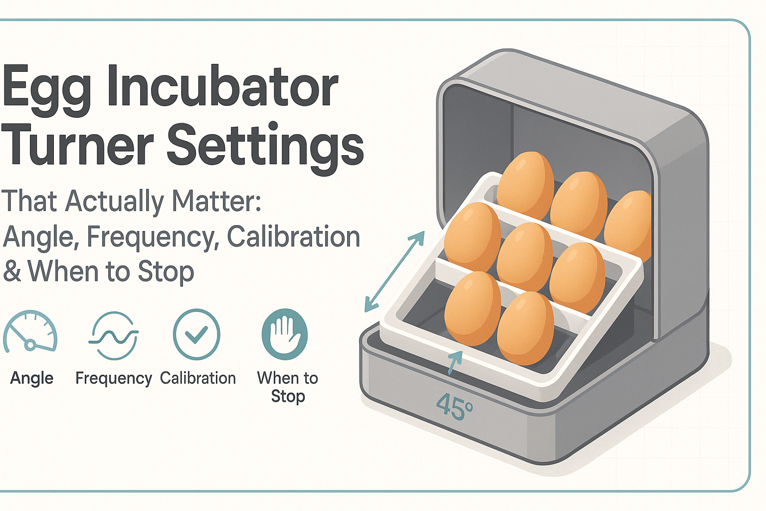 Egg Incubator Turner: Angle, Frequency, Calibration, When to Stop