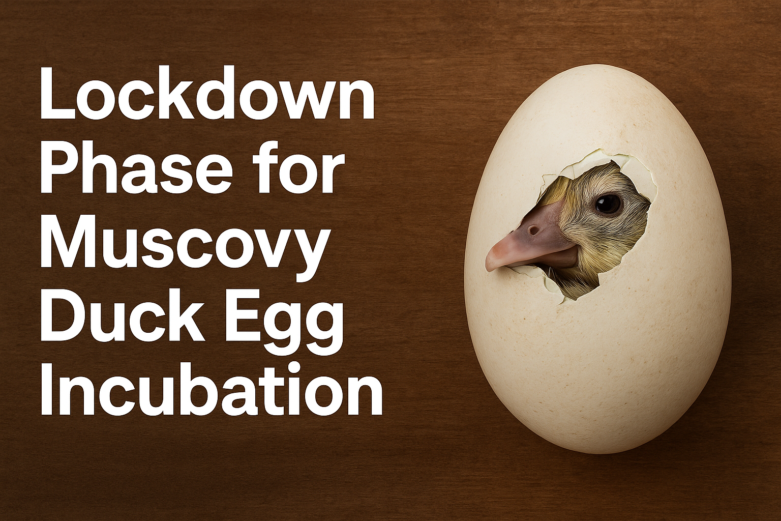 Lockdown Phase for Muscovy Duck Egg Incubation